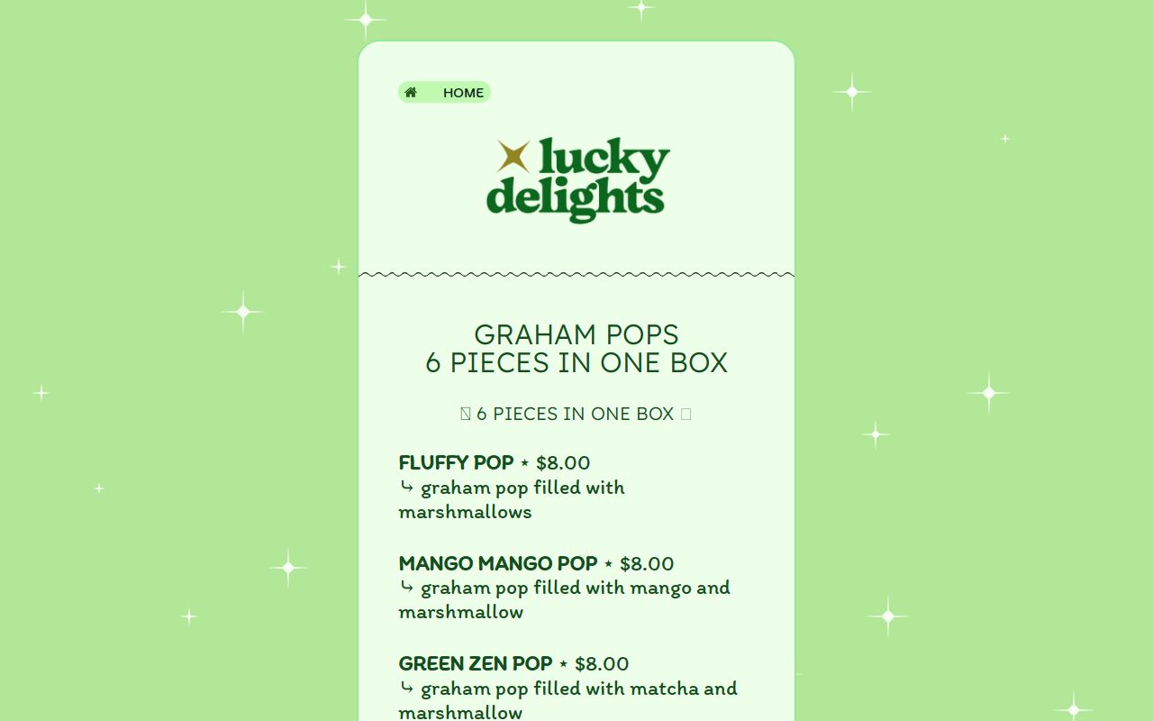 Lucky Delights Menu